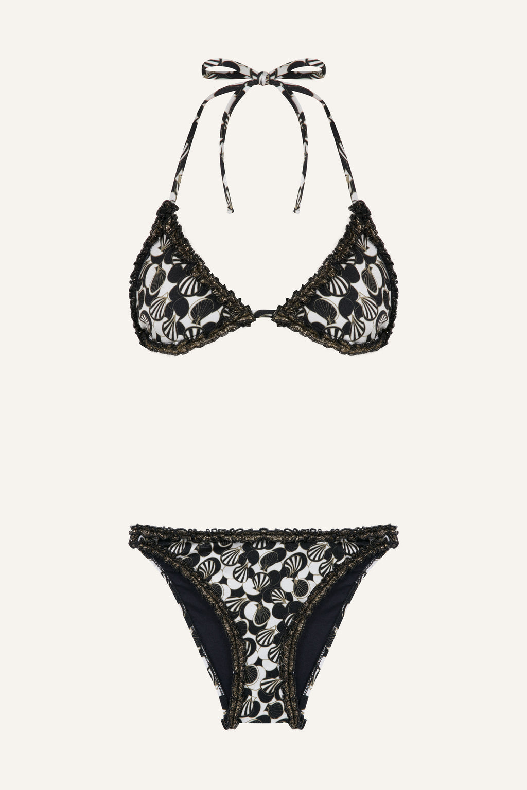 RUFFLED SEASHELL-PRINT TRIANGLE BIKINI – Normaillot